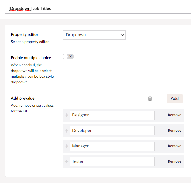 How to use a datatype to populate a dropdown list in Umbraco v8 | codeshare.co.uk .NET Web ...