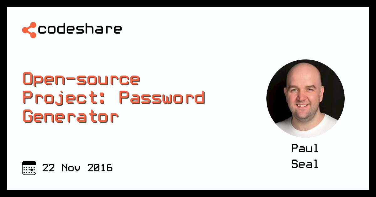 Open-source Project: Password Generator | codeshare.co.uk .NET Web Developer Blog by Paul Seal
