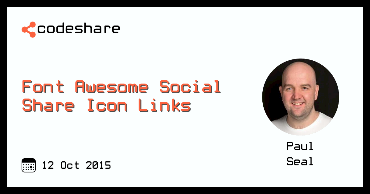 Font Awesome Social Share Icon Links | codeshare.co.uk .NET Web ...